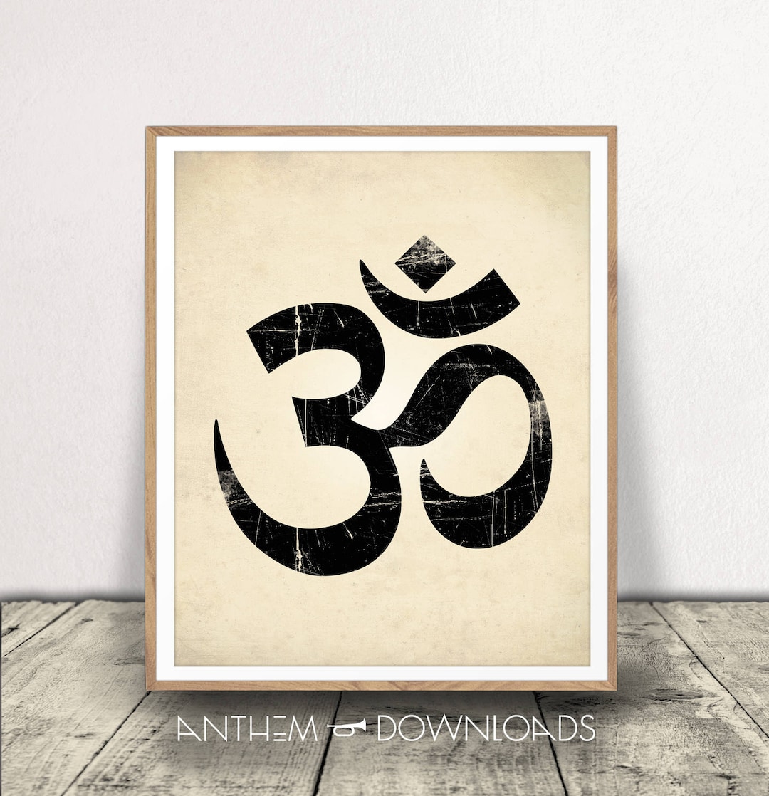 Om Symbol Printable, Yoga Wall Art, Hindu Wall Decor, Aum - Ohm - Om ...