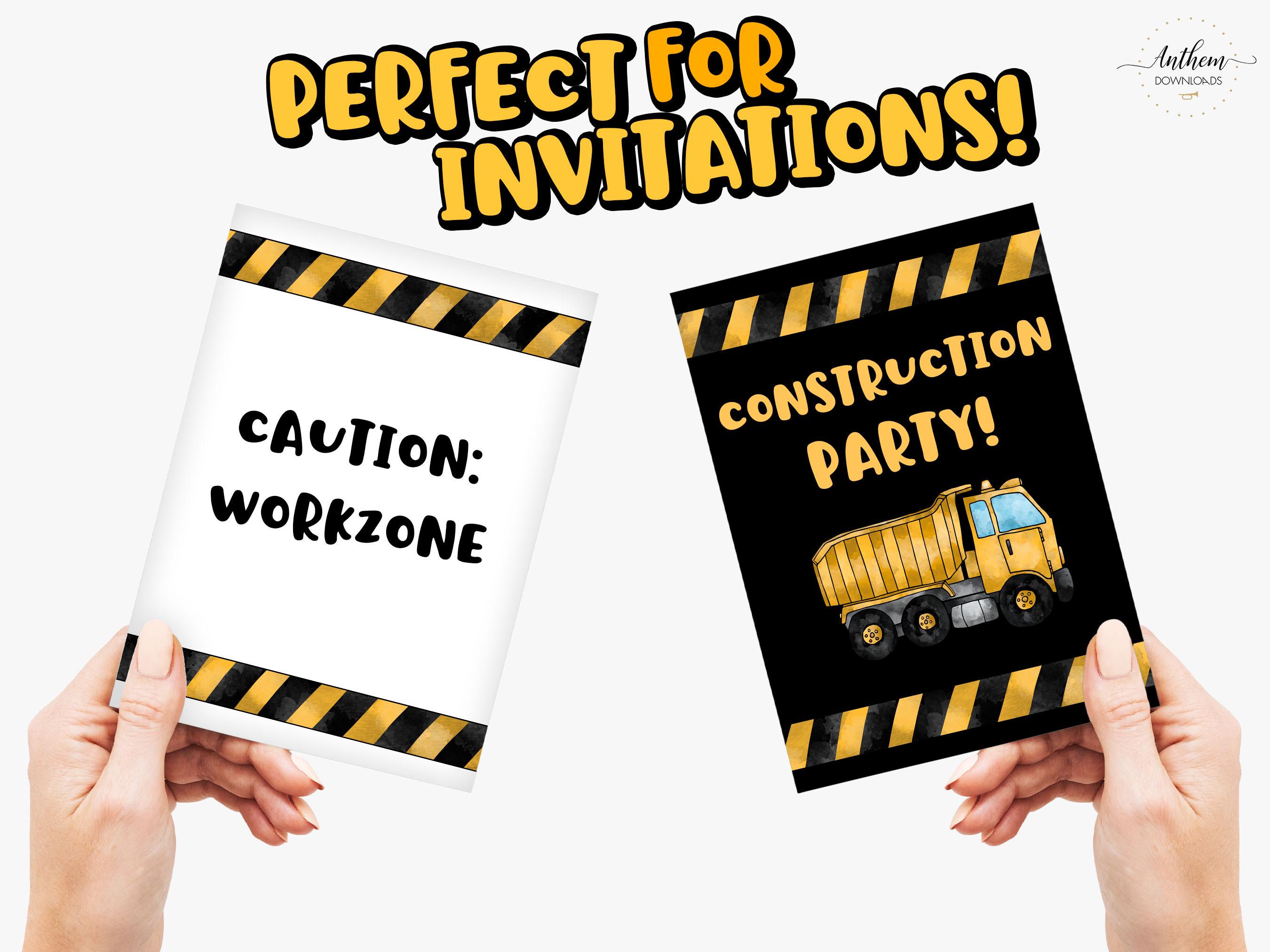 CONSTRUCTION WORK ZONE Watercolor Clipart - Cute Road Crew Printables ...