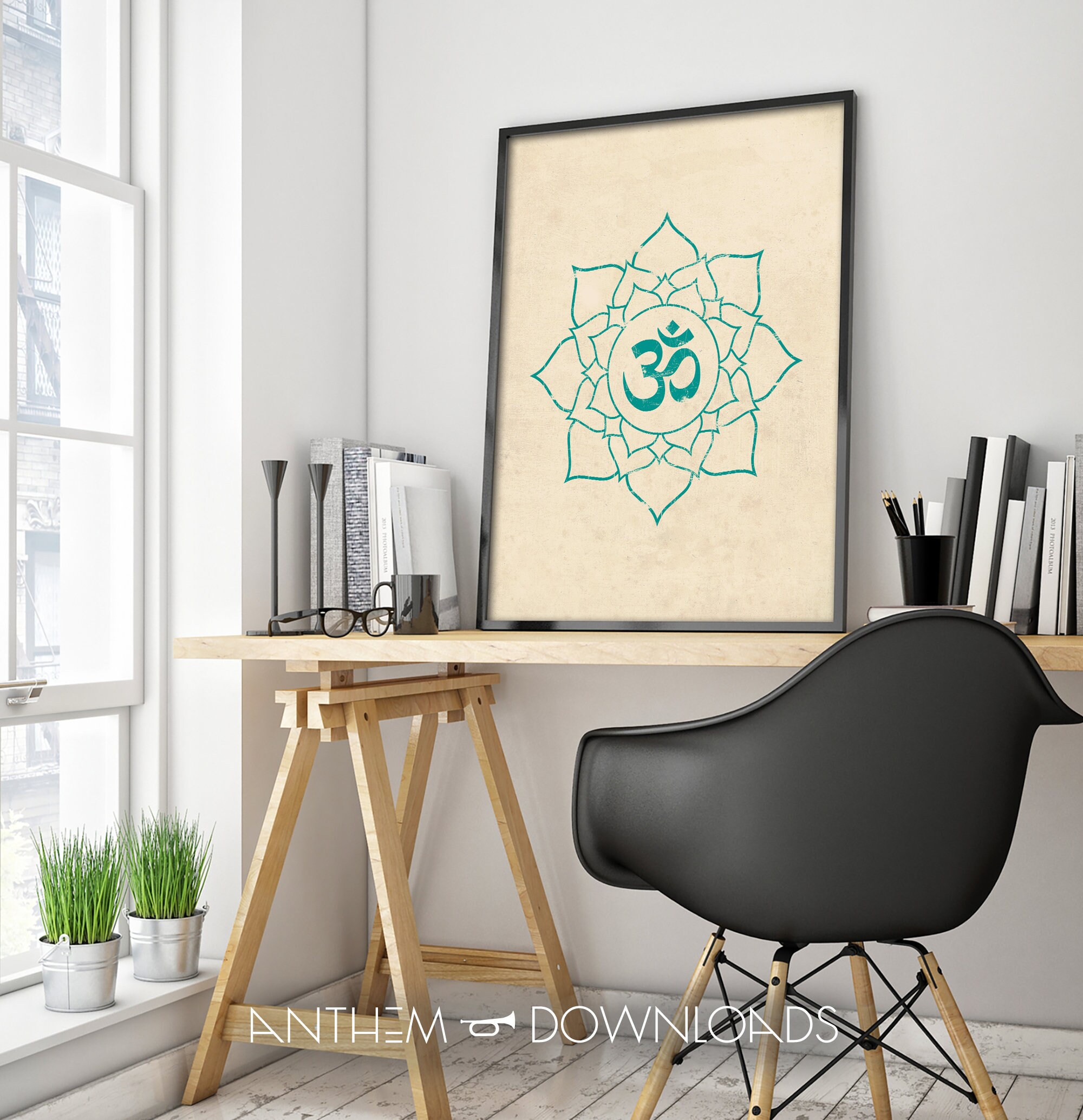 Ohm Om Aum Symbol Printable, Om Wall Art, Zen Decor, Mandala Print ...