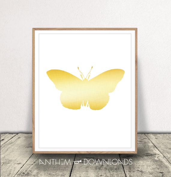 Gold Butterfly Art Print Butterfly Silhouette Art Print - Etsy
