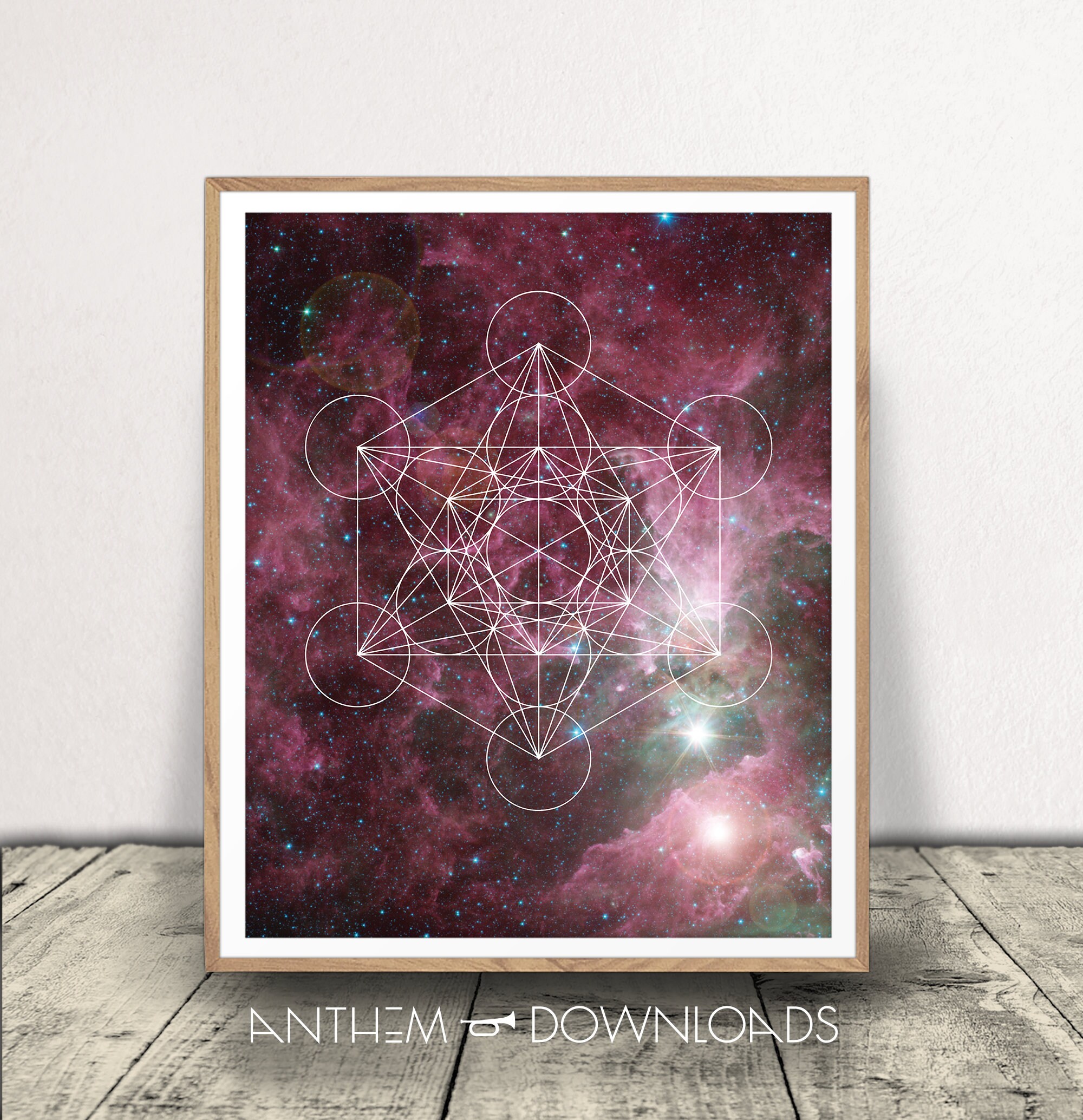 Sacred Geometry Art Print Flower of Life Poster Metatron Cube Alchemy ...