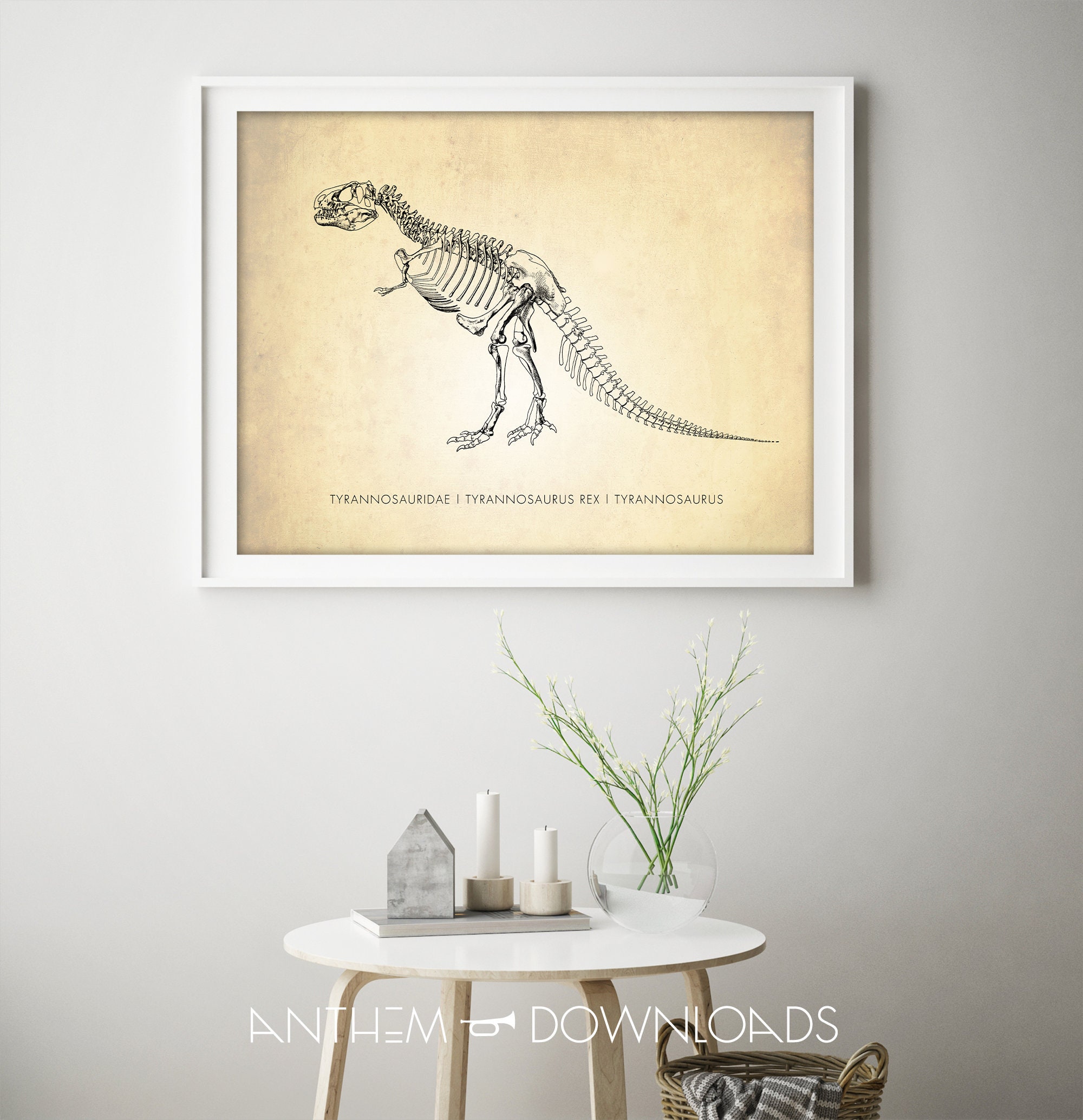 Tyrannosaurus Rex Art Print - T-REX Poster - Natural History Chart ...