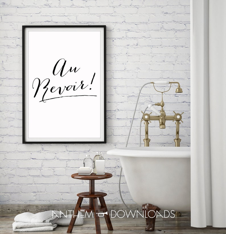 Au Revoir Art Print Typography Poster French Postcard - Etsy