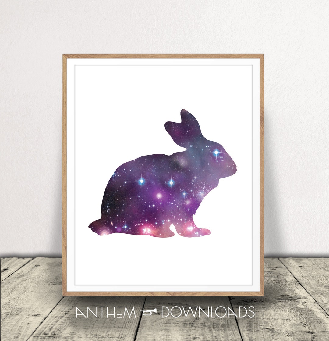 Printable Rabbit Galaxy Art - Galaxy Wall Art - Universe Poster ...