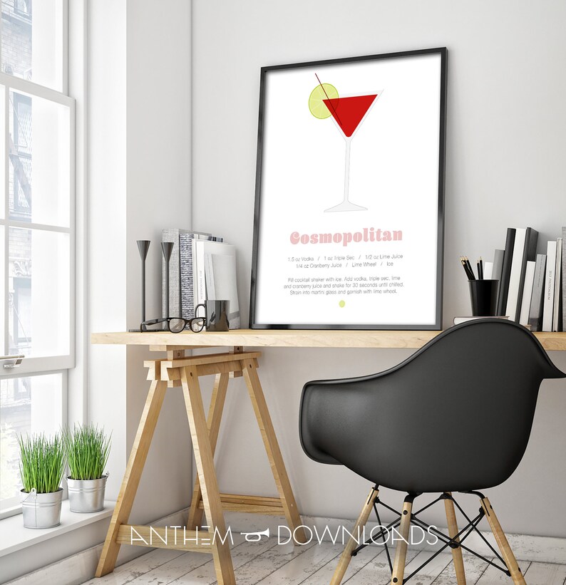 Cosmopolitan Print Printable Cosmo Cocktail Poster Food - Etsy