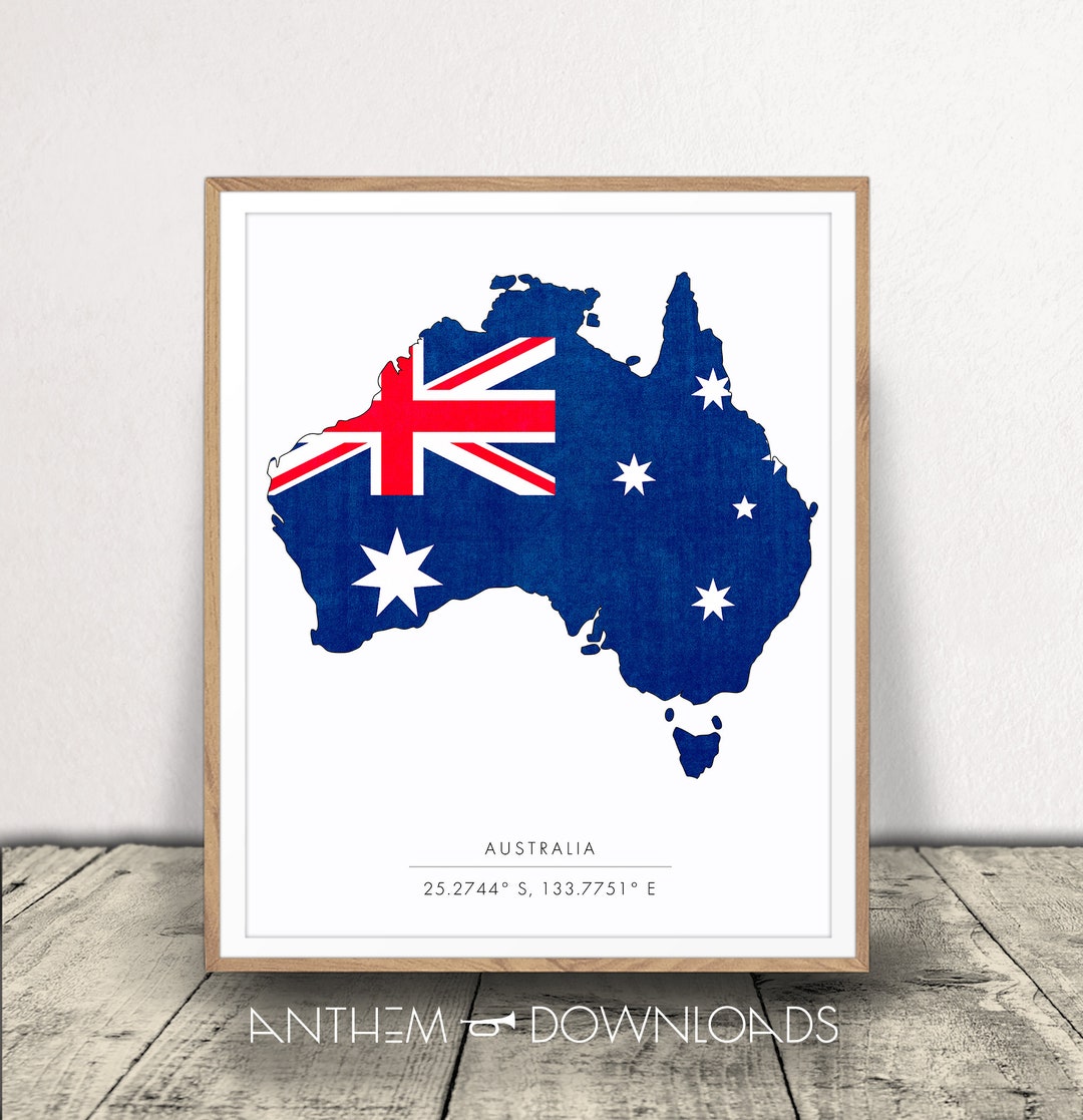 Australia Art Print - Digital Download - Map and Travel Poster - Family ...