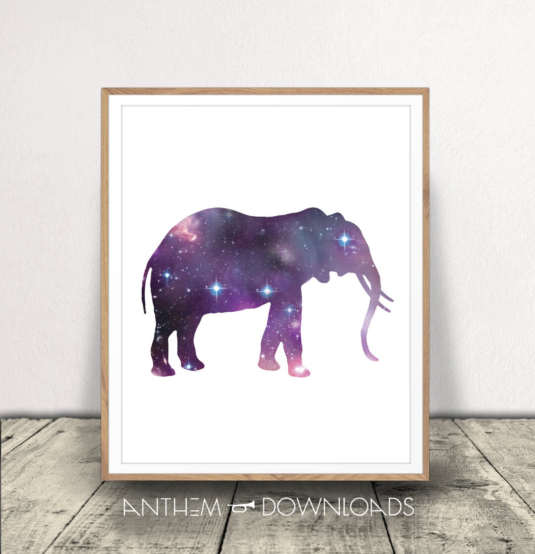 Elephant Galaxy Art Astrology Wall Art Universe Poster - Etsy España