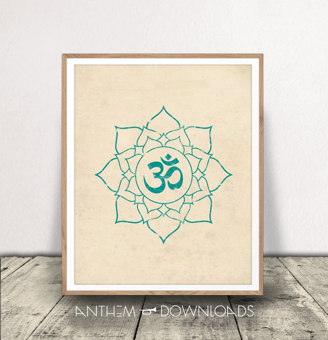 Ohm Om Aum Symbol Printable, Om Wall Art, Zen Decor, Mandala Print ...