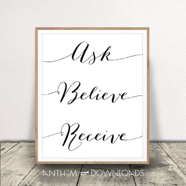Ask Believe Receive - Etsy
