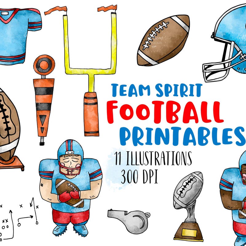 Football Clipart - Etsy