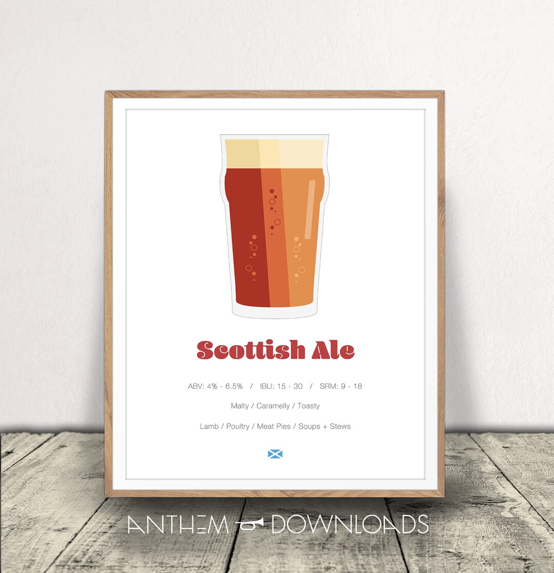Scottish Ale Poster - Beer Print - Bar Decor - Party Signs - Gift for ...