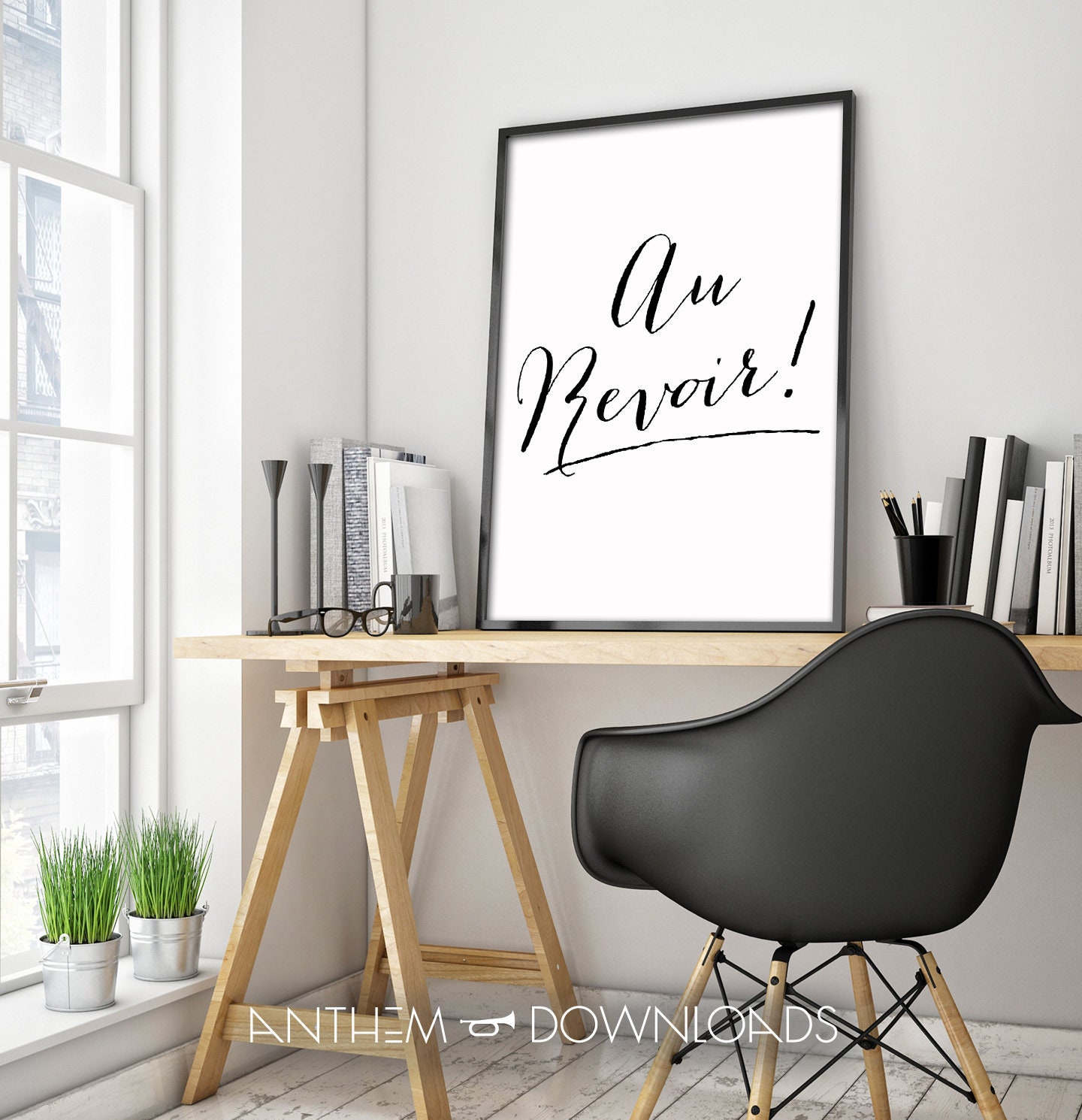 Au Revoir Art Print - Typography Poster - French Postcard - Goodbye ...