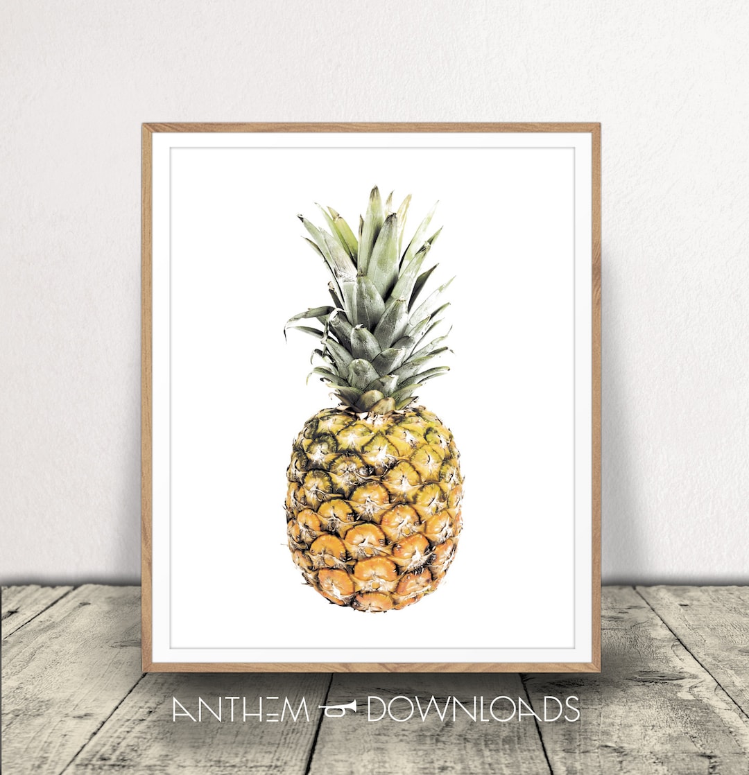 Pineapple Art Print - Tropical Fruit Poster - Summer Decor - Kitchen ...