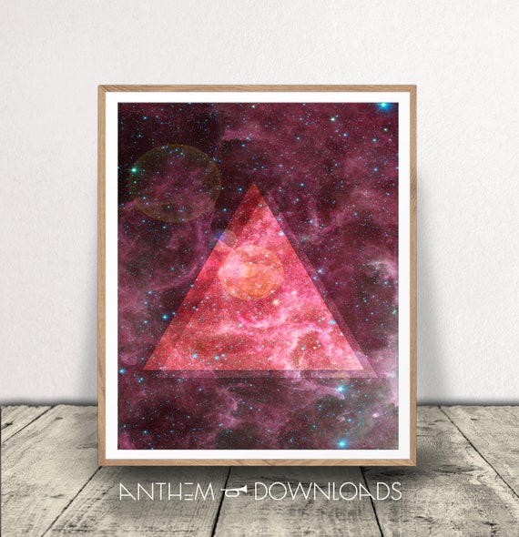 Cosmic Triangle Art Print Digital Download Cosmos Poster - Etsy