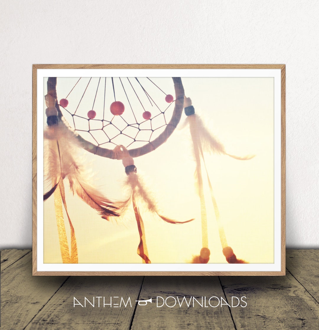 Printable Dream Catcher Wall Art Summer Vibes Decor Boho Style Modern Wall Art Eclectic Poster ...