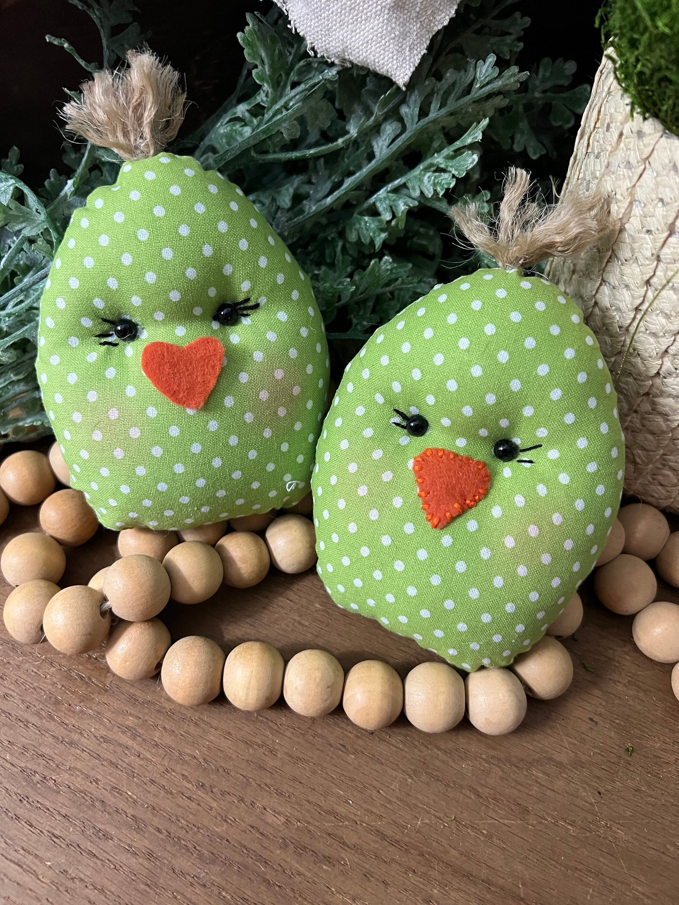 Set of 2 Handcrafted Fabric Chicks - Etsy