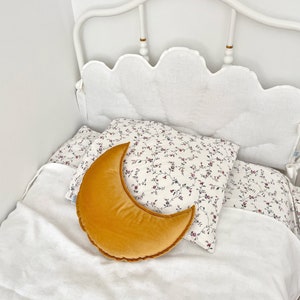 Mustard Velvet Crescent Moon Cushion, Half Moon Decorative Pillow ...