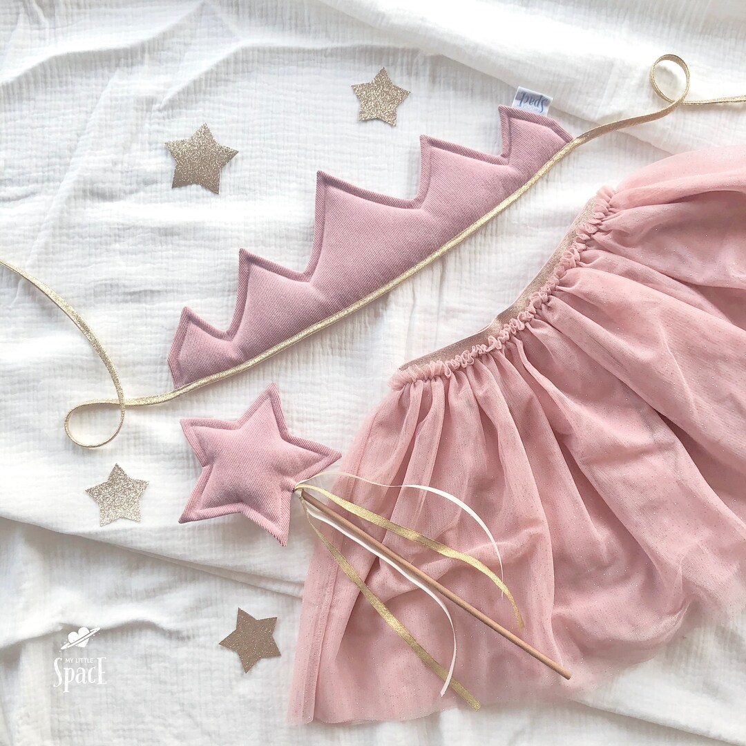 Dusty Pink Velvet Crown + Magic Wand SET, Magical Fabric Fairy Star ...