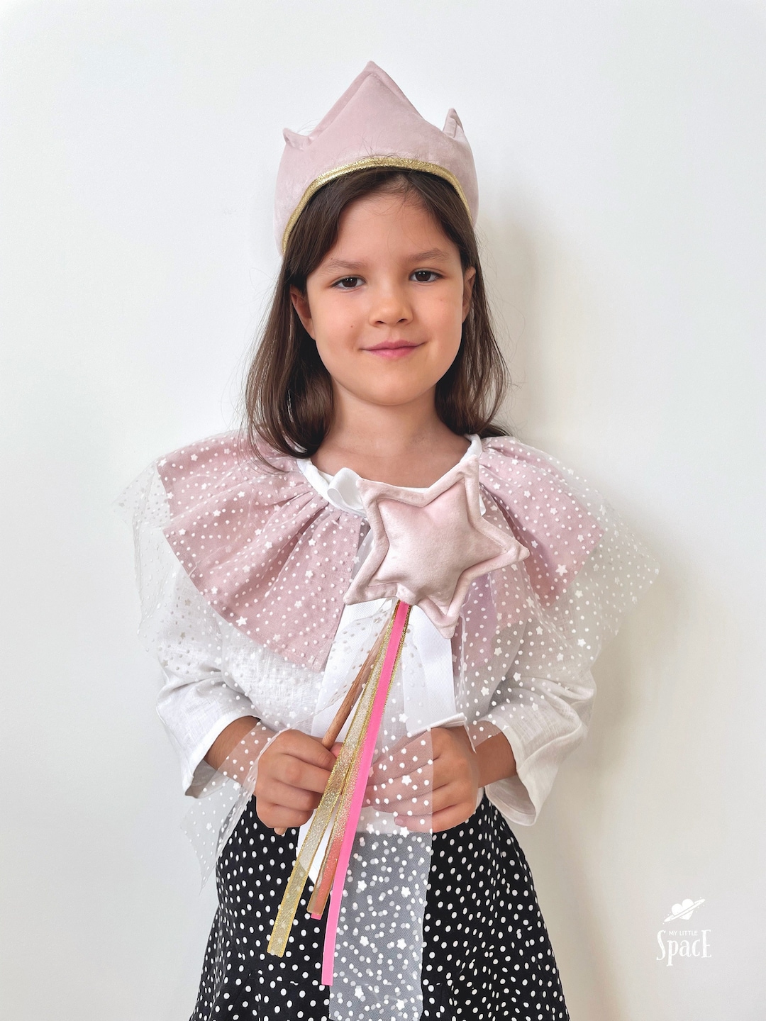 Powder Pink Velvet Crown, Toddler Fabric Party Hat, Kids Birthday Decor ...