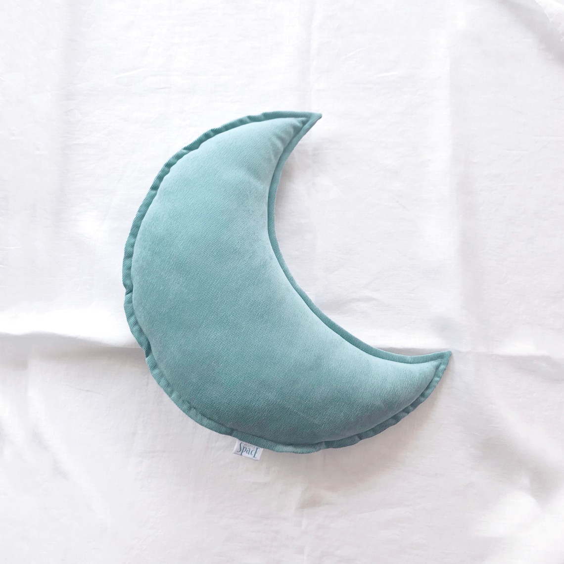 Aqua Blue Velvet Crescent Moon Cushion / Moon Shaped Pillow / - Etsy