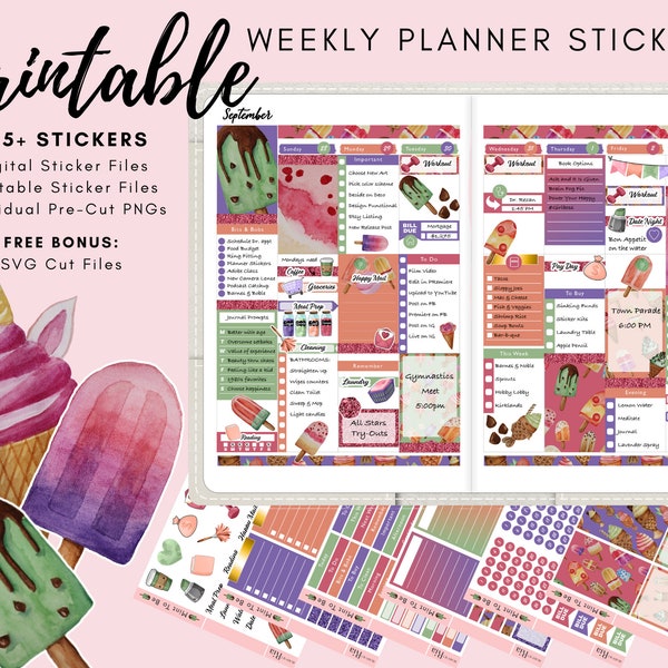 Rainbow Colors Days of the Week Digital Planner Stickers - Etsy