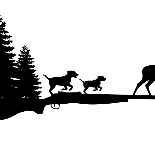 Deer and Dog Art - Etsy