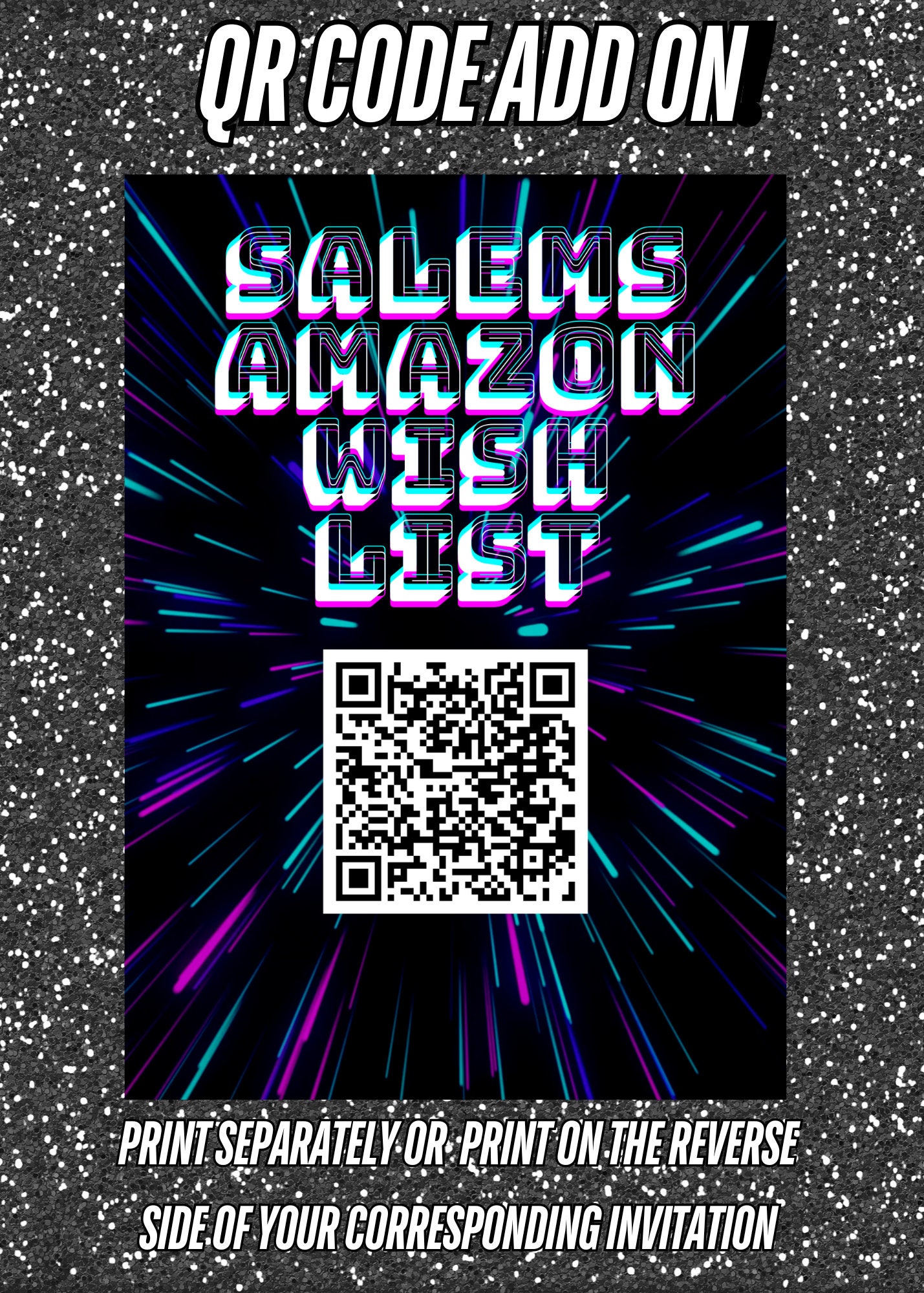 Coordinating QR Code Wish List Invitation Add On - Etsy