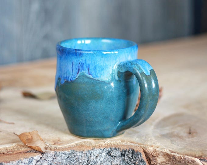 Pottery Mug Handmade, Tan Stoneware Clay Ceramic Coffee Mug, 13.5 Oz ...