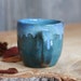 Rustic Handmade Ceramic Pottery Coffee Mug, Teal W Blues Mauve Drippy ...
