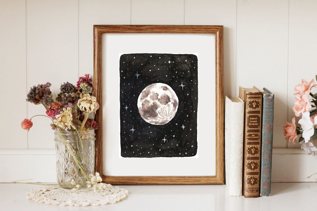 Shining Full Moon - Printable Art - Etsy