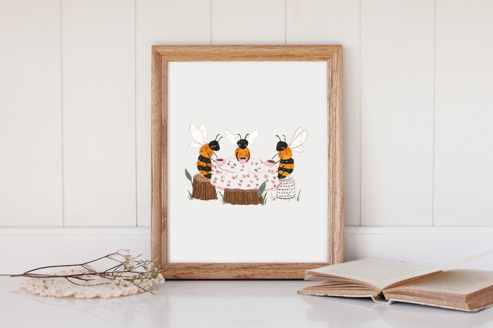 Bee Tea Time Printable Art - Etsy