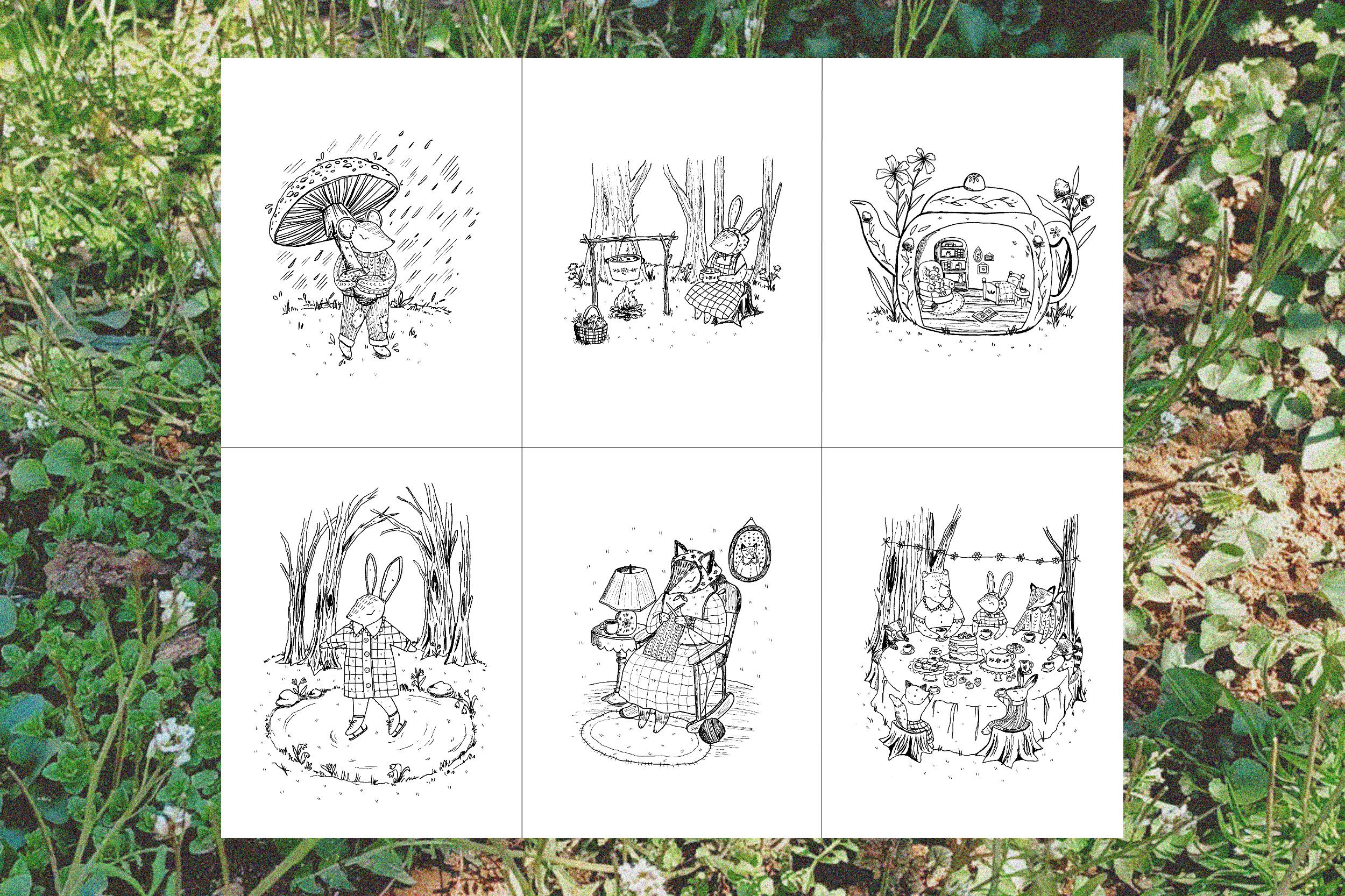 Friends of the Forest Coloring Book - Printable Coloring Book - Etsy