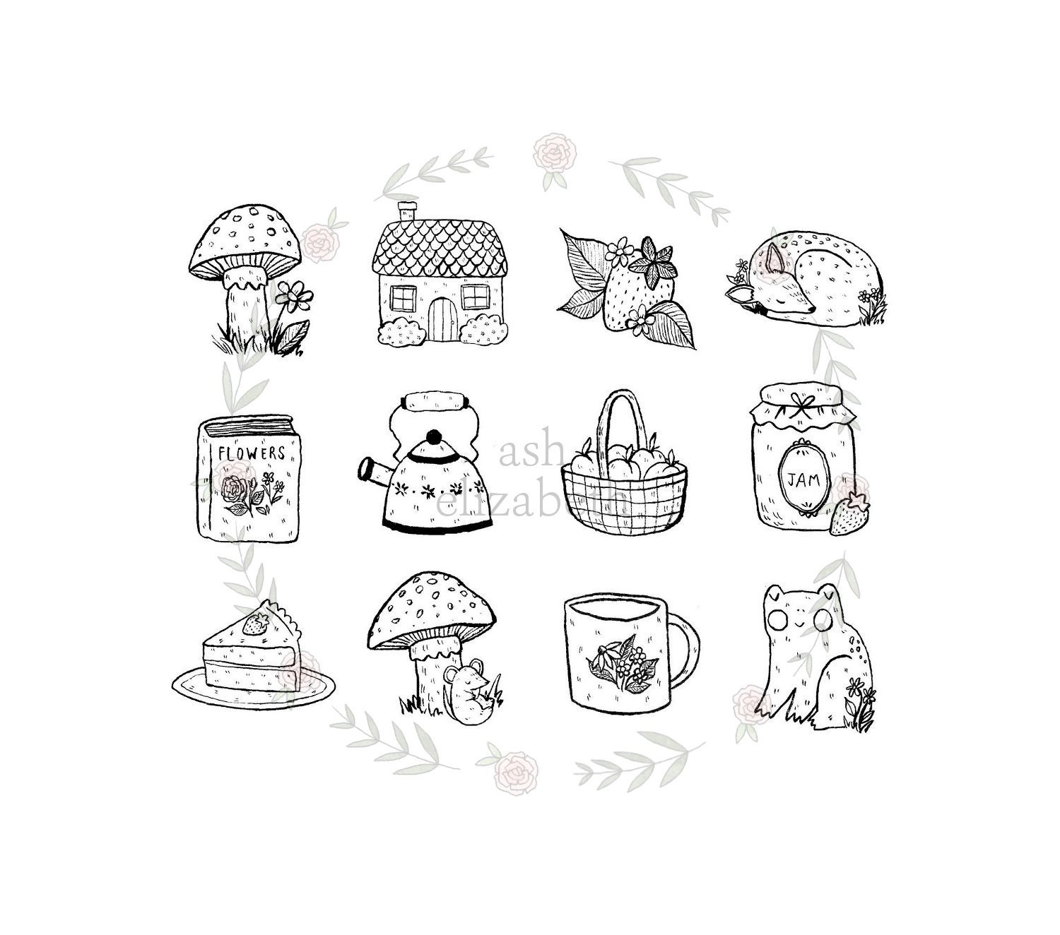 Cottagecore Coloring Pages Printable - prntbl.concejomunicipaldechinu ...