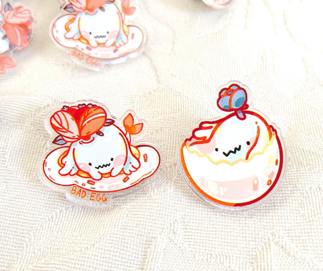 Bad Egg Acrylic Pins | Aesthetic Pins | Kawaii Stationery | Food Art ...
