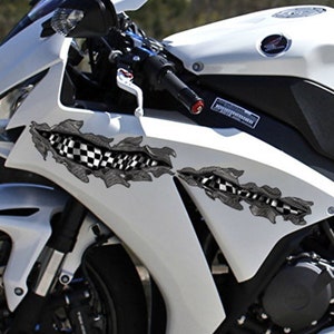 3D Tribal Ripped Metal Racing Bike Vinyl Decal, Sports Stickers ,dirt ...