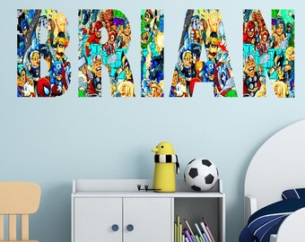 Superhero Wall Decal | Etsy
