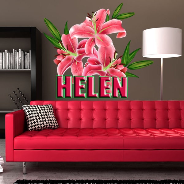 Lily Wall Sticker - Etsy