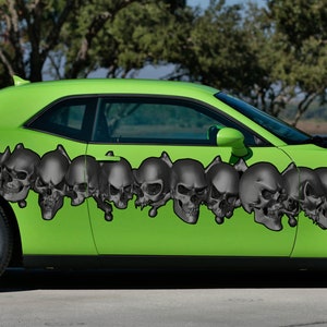 Skulls 3D Car Graphic, Ripped Metal Full Color Car Vinyl Design, Sculls ...