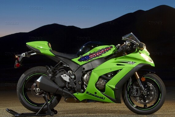 US Flag Ripped Metal Motorcycle Decals Wrap Racing Bike | Etsy