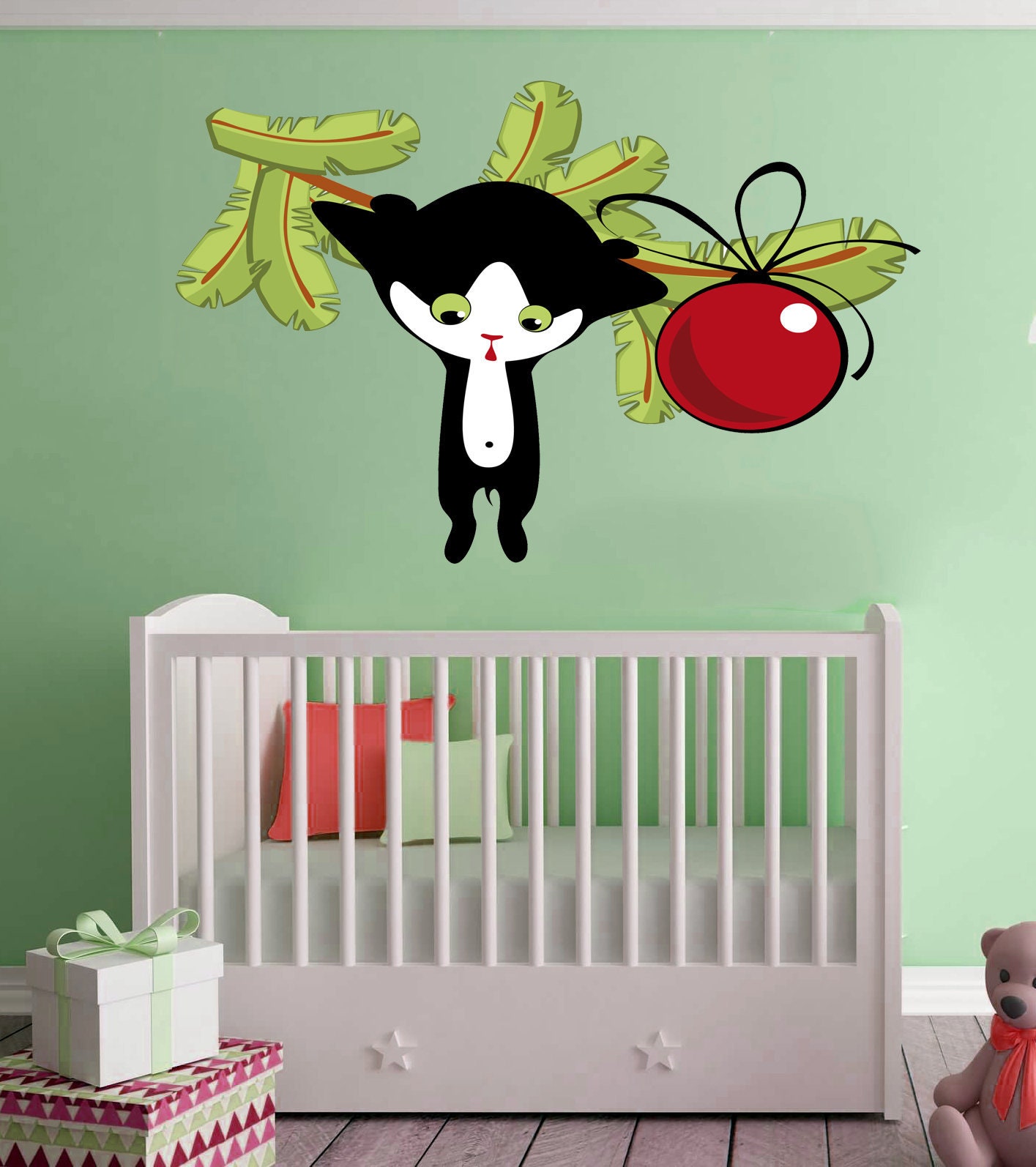 Kitten Cat Wall Decal, Cat Wall Decals, Kitten Cat Wall Sticker ,room ...