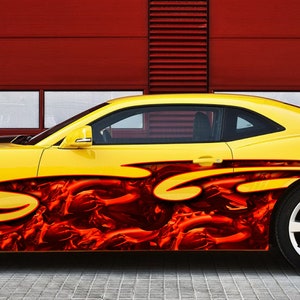 Red Dragons Car Decal, 3D Dragon Car Wrap, 3D Tribal Dragon Car Sticker ...