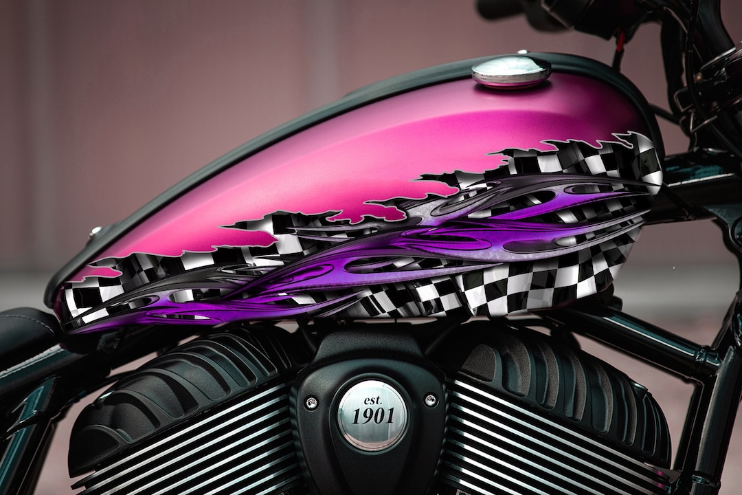 3D Checkered Flag Bike Vinyl, Racing Flag Motorcycle Stickers and ...