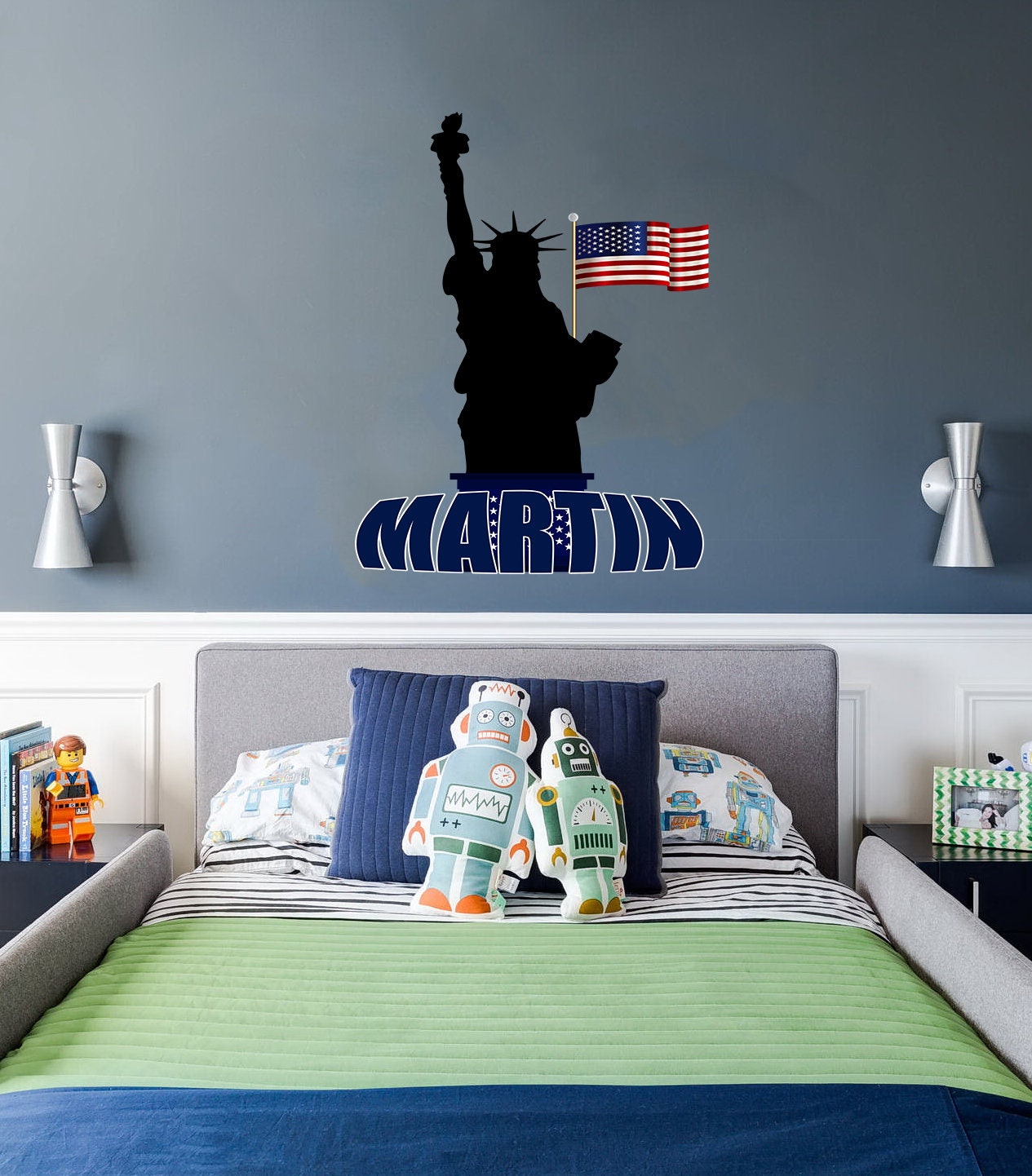 Statue of Liberty Custom name wall decal personalized | Etsy