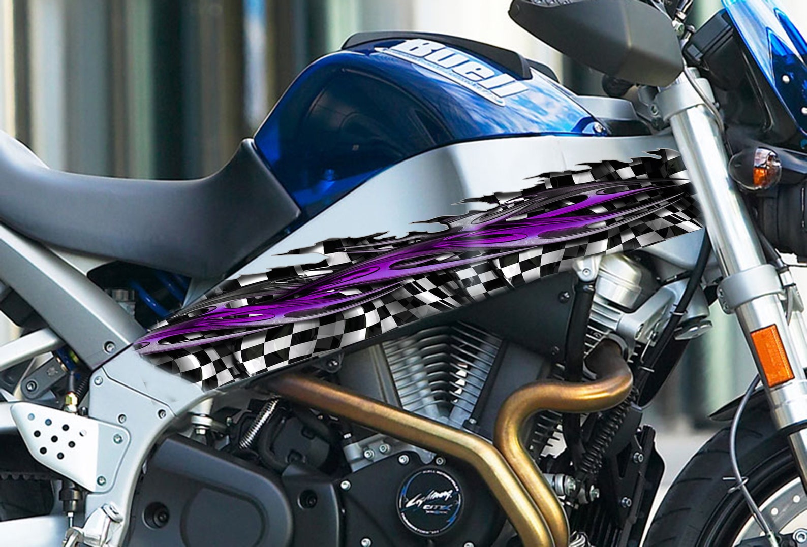 3D Checkered Flag Bike Vinyl Racing Flag Motorcycle Stickers - Etsy