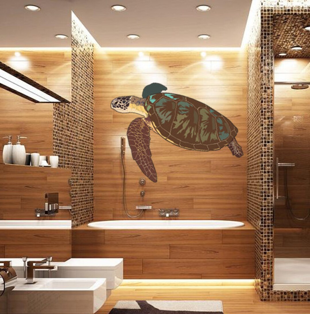 Sea Turtle Wall Decal ~ocean Undersea Animal Tortoise Wall Sticker for ...