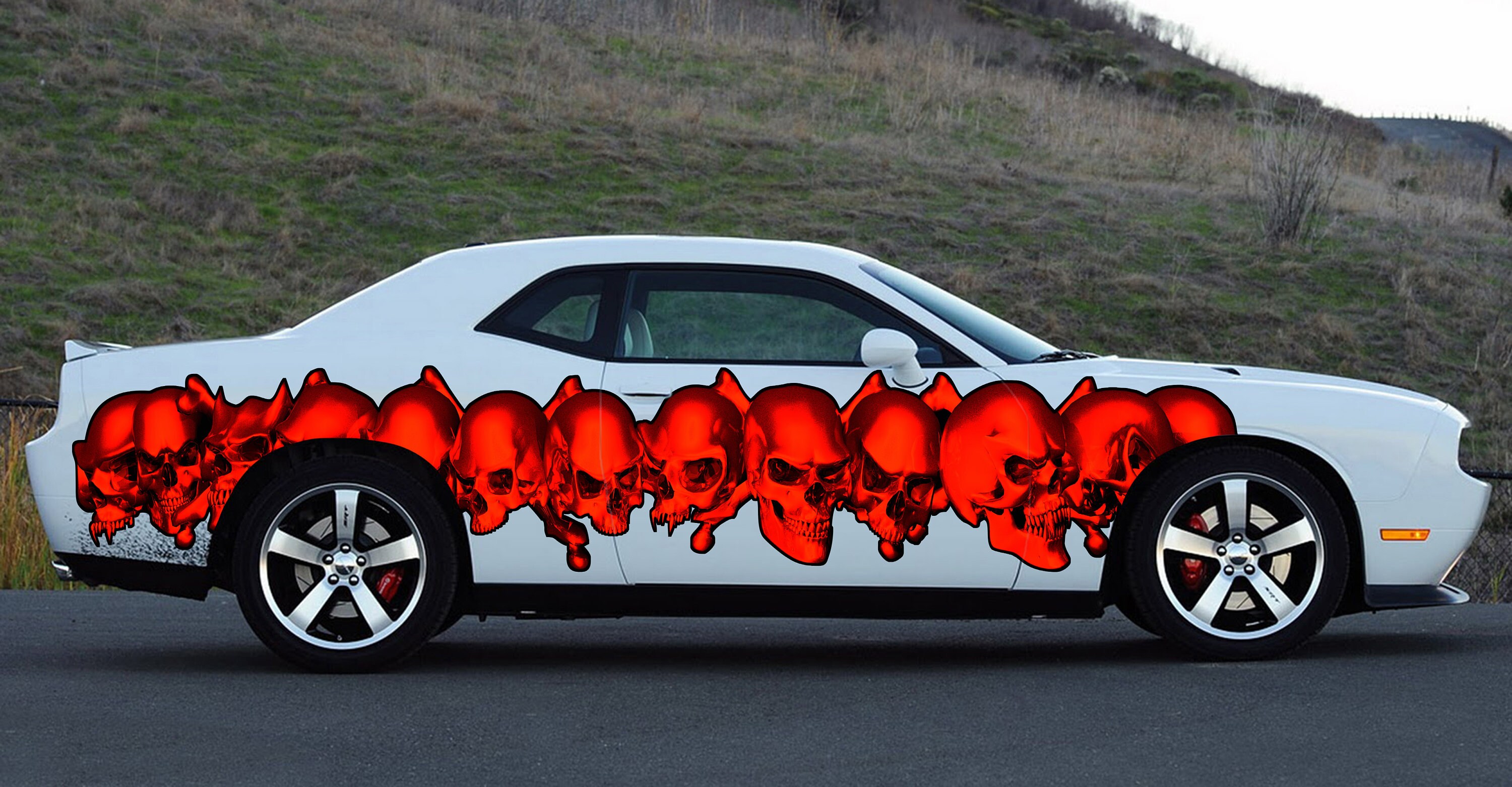 Tribal Skulls Racing Stripes Vinyl Decal Pirate Skull Full - Etsy
