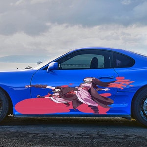 Anime Girl Car Sticker, Anime Car Vinyl Decal, Racing Car Decal, Anime ...