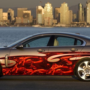 Red Dragons Car Decal, 3D Dragon Car Wrap, 3D Tribal Dragon Car Sticker ...