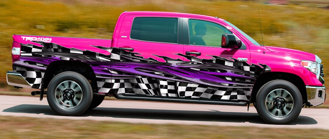 Racing Flag Car Vinyl Sticker, Checkered Flag Jeep Side Graphics ...