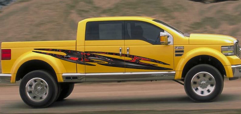 Truck Side Stickers, Tribal Racing Stripes for Trucks, 3D Tribal Ripped ...